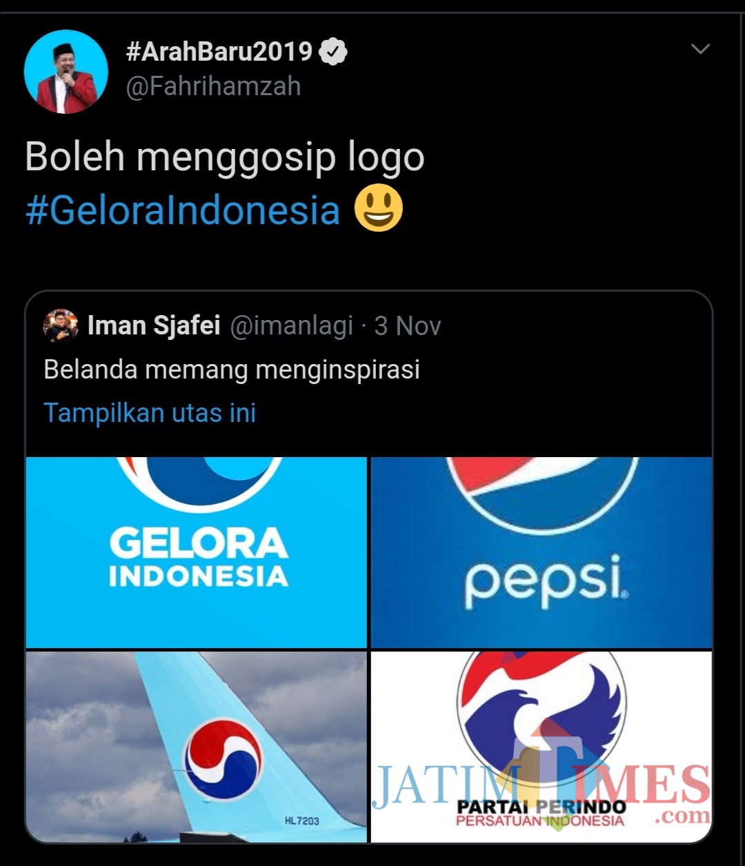 Fahri Hamzah Share Logo Partai Gelora, Warganet : Sangat Tidak Kreatif ...