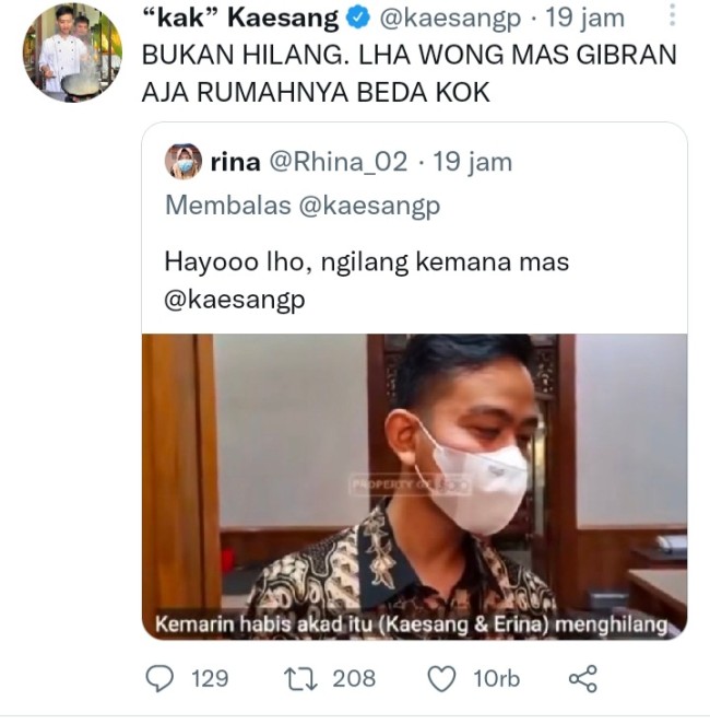 Ghibran Sebut Kaesang Langsung Ngilang Usai Akad, Suami Erina Gudono Berikan Klarifikasi ...