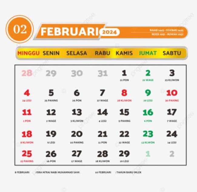 Banyak Liburnya, Berikut Tanggal Merah dan Cuti Bersama Februari 2024 ...